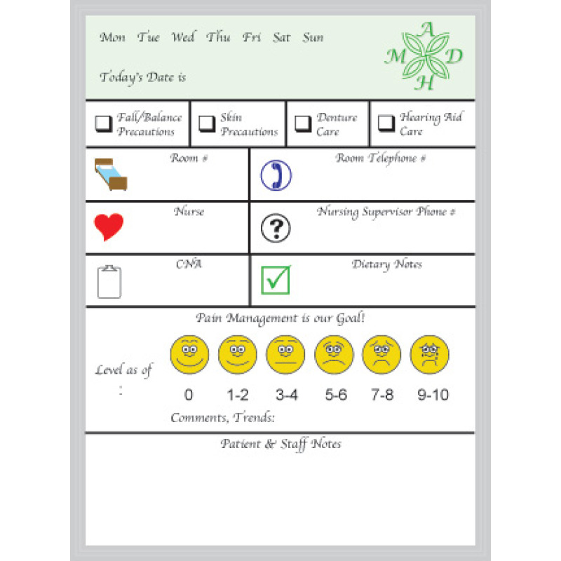Patient Room Whiteboard | Small Patient Status Board Patient Room Whiteboard | Small Patient Status Board